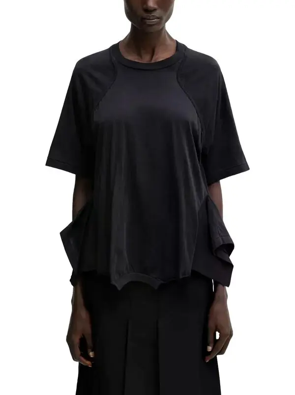 Undercover Panelled Raw-edge T-shirt - Black