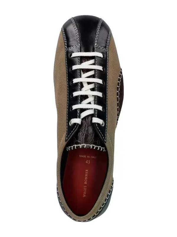 WALES BONNER Contrast-stitch Panelled Sneakers - Neutrals