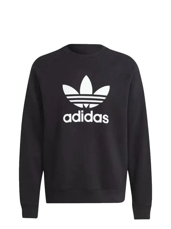 Adidas Trefoil Logo-print Sweatshirt - Black