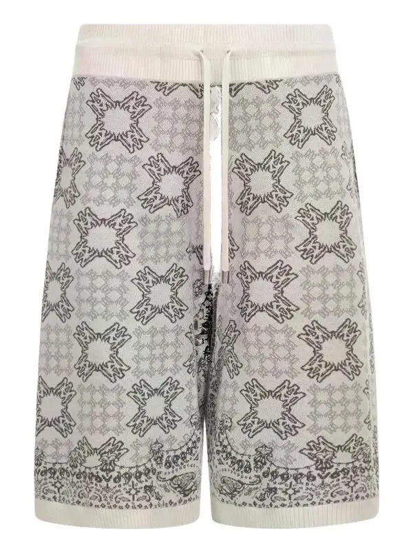 Amiri Ma Quad Checker Mesh Knit Shorts - Grey