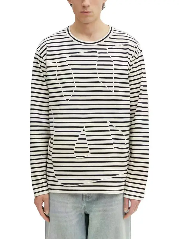 WALES BONNER Crown Striped Long-sleeve T-shirt - Neutrals