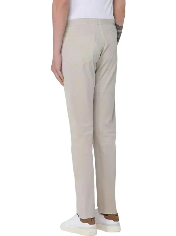 BROOKSFIELD Slim-fit Cotton Trousers - Neutrals