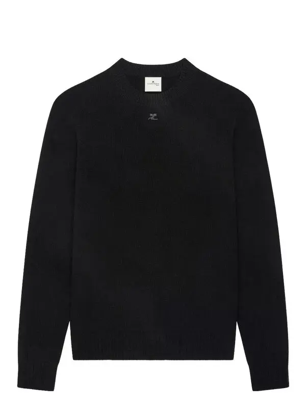 COURREGES Embroidered Crewneck Sweater - Black
