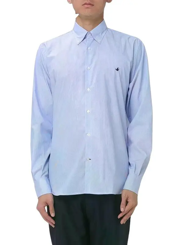 BROOKSFIELD Striped Poplin Shirt - Blue