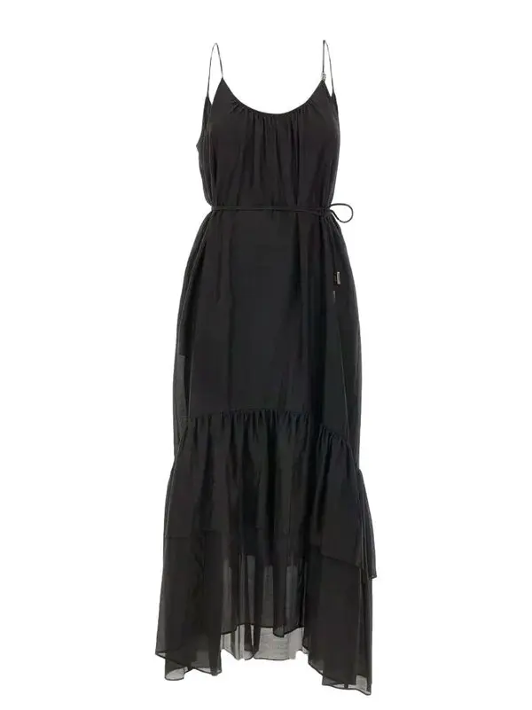 Liu Jo Muslin Maxi Dress With Ruffles - Black