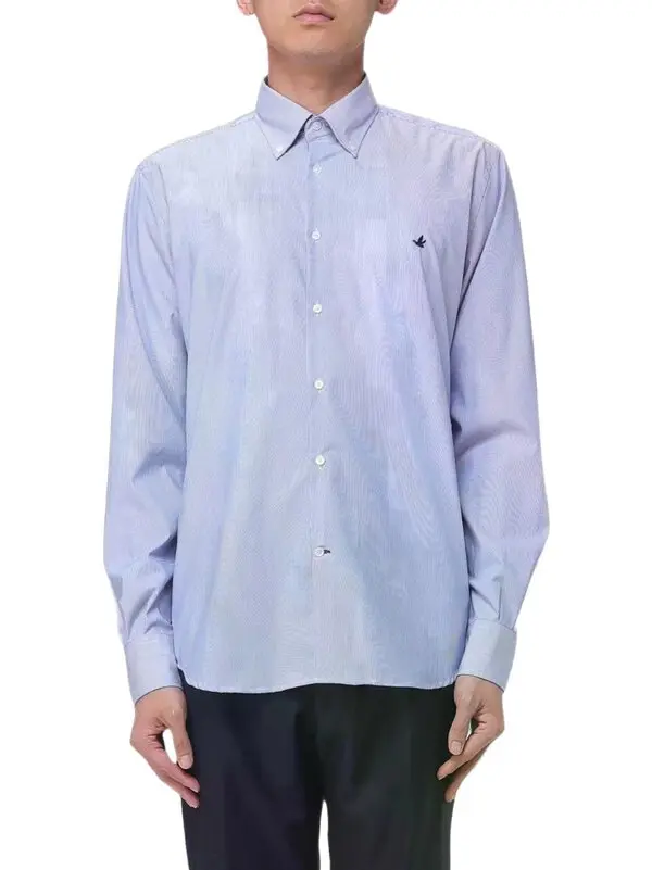 BROOKSFIELD Striped-pattern Button-down Shirt - Blue