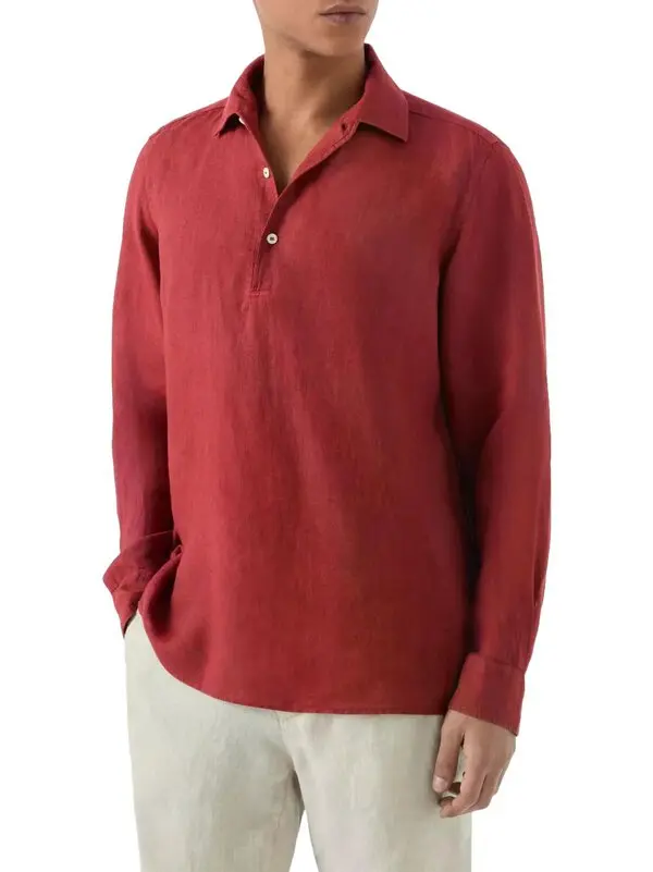 MC2 SAINT BARTH Rapahel Long-sleeved Polo Shirt - Red