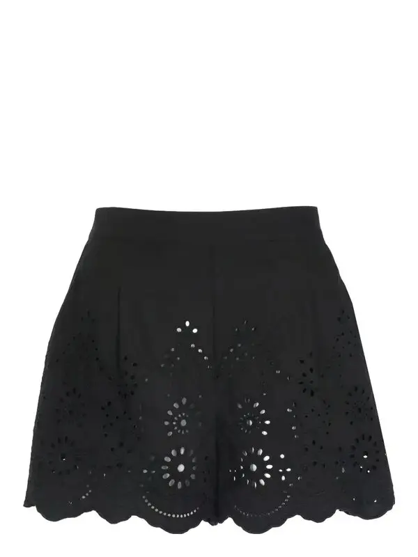 MC2 SAINT BARTH Embroidered Cotton Shorts - Black