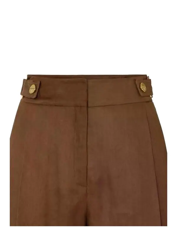 Elisabetta Franchi High-waist Pleated Shorts - Brown