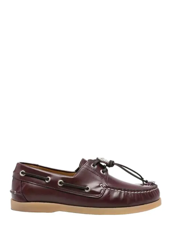 Toga Embellished Leather Loafers - Red