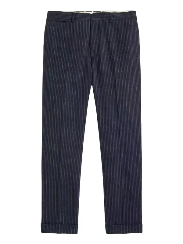Ralph Lauren Pinstriped Cuffed Trousers - Blue