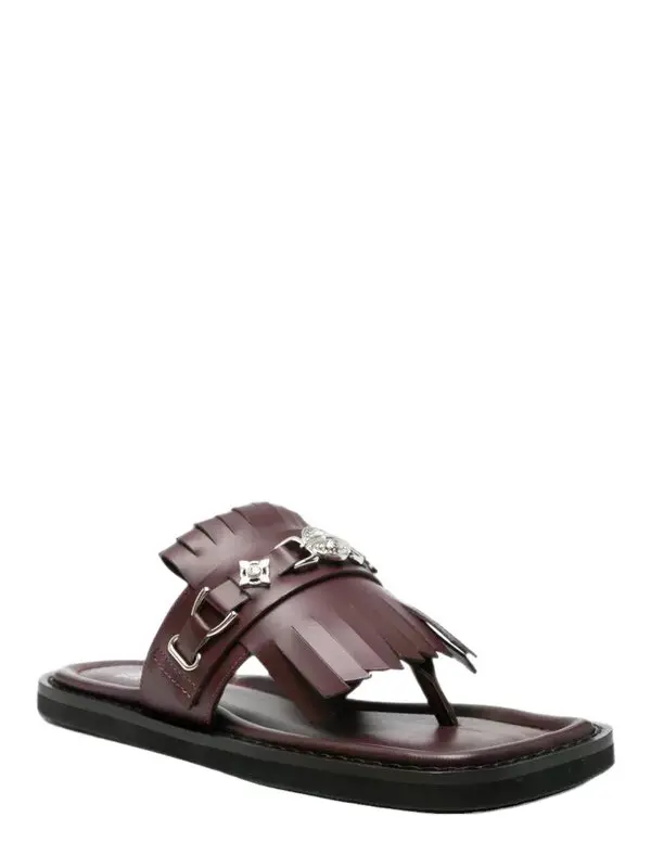 TOGA VIRILIS Fringed Detail Sandals - Red