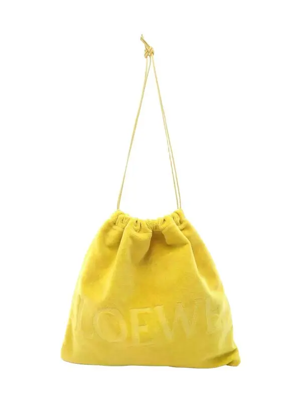 Loewe Terry Cloth Drawstring Pouch Clutch Bag - Yellow