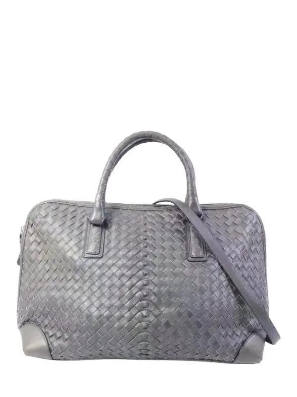Bottega Veneta Lambskin Intrecciato Tote Bag - Grey