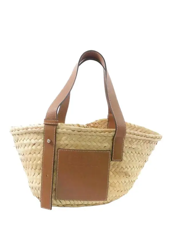 Loewe Anagram Patch Basket Bag - Neutrals