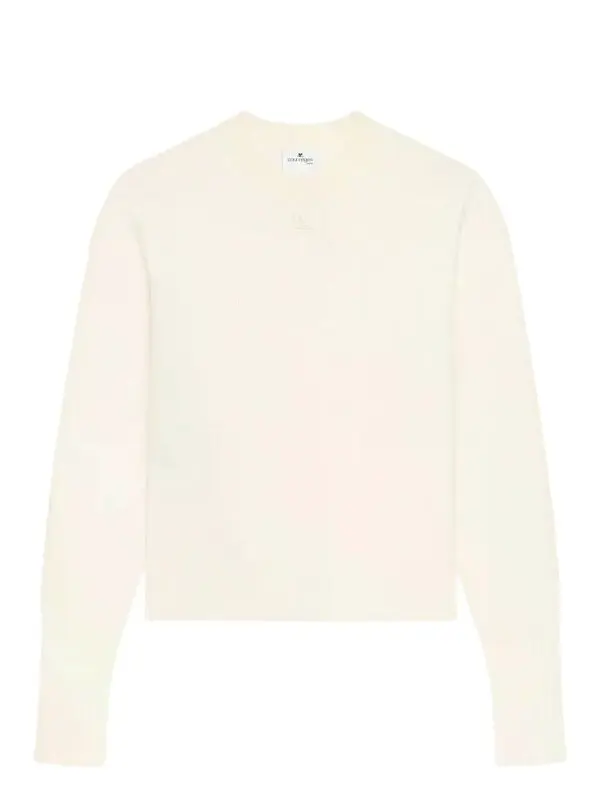 COURREGES Logo Patch Ribbed Sweater - Neutrals
