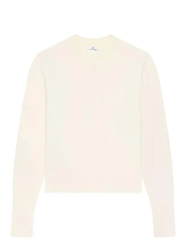 COURREGES Logo Patch Ribbed Sweater - Neutrals