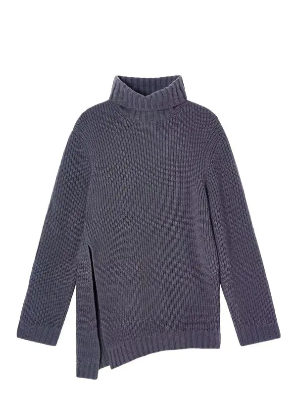 Giorgio Armani Asymmetric Ribbed-knit Sweater - Blue