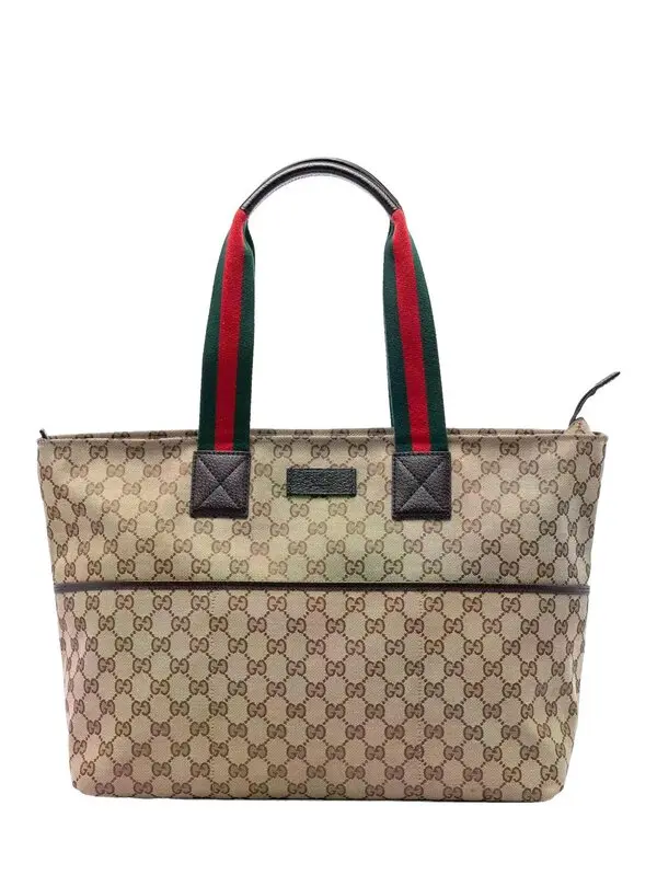Gucci Gg Canvas Web Tote Bag - Neutrals