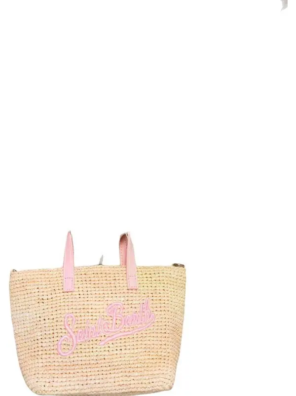 MC2 SAINT BARTH Logo-embroidered Woven Tote Bag - Neutrals