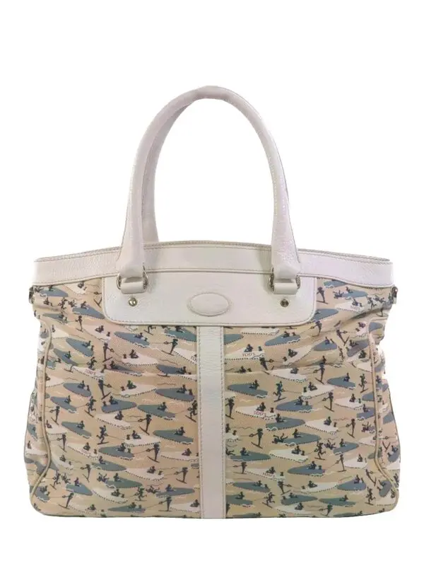 TOD'S Graphic Print Shoulder Bag - Neutrals