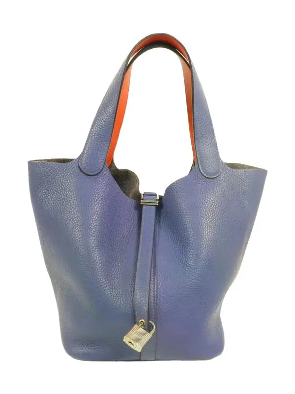 Hermès 2018 Picotin Mm Leather Tote Bag - Blue