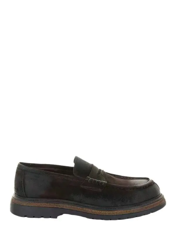 FRANCO FEDELE Suede Slip-on Boat Shoes - Brown