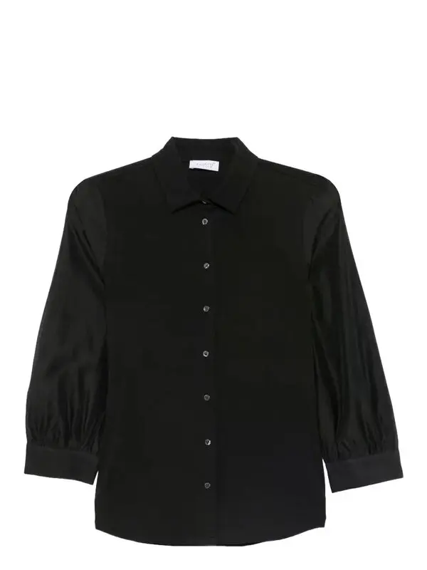 ZANETTI Contrast Panel Shirt - Black