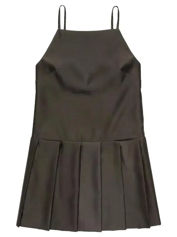 Acne Studios Strappy Mini Dress With Pleated Skirt - Brown