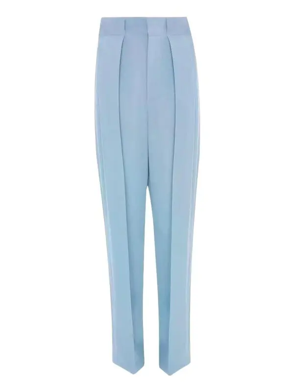 Victoria Beckham Pleated Detail Straight-leg Trousers - Blue