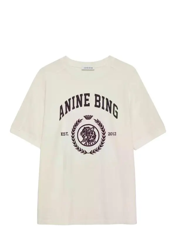 ANINE BING Jaylin Logo Print T-shirt - Neutrals
