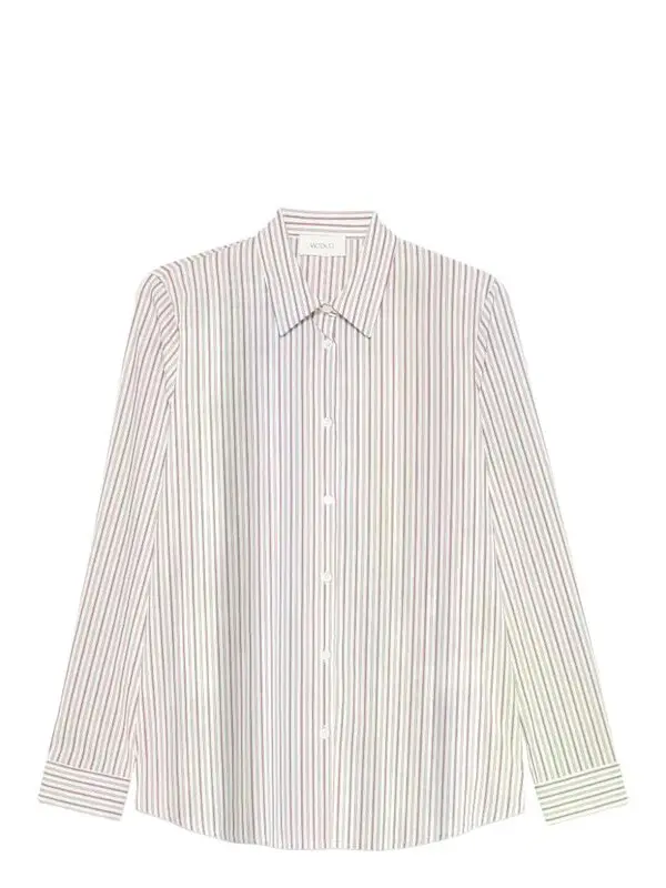 VICOLO Striped Shirt With Matching Tie - Brown