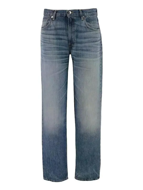 HAIKURE Straight-leg Washed-finish Jeans - Blue