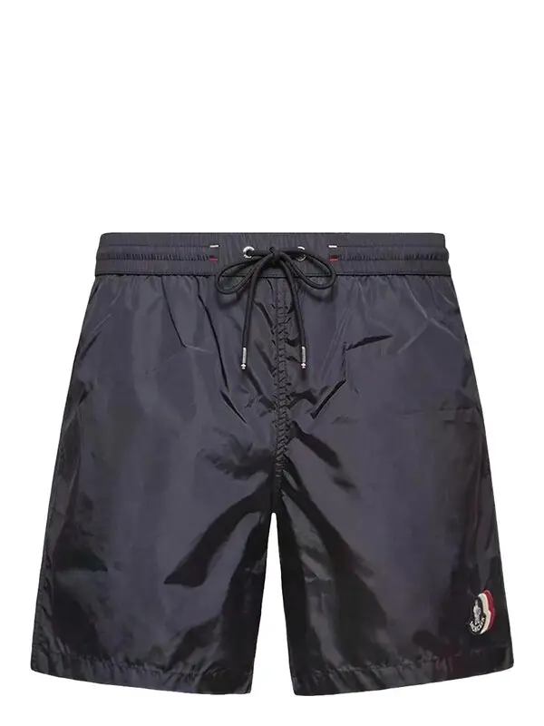 Moncler Logo-patch Drawstring Swim Shorts - Blue