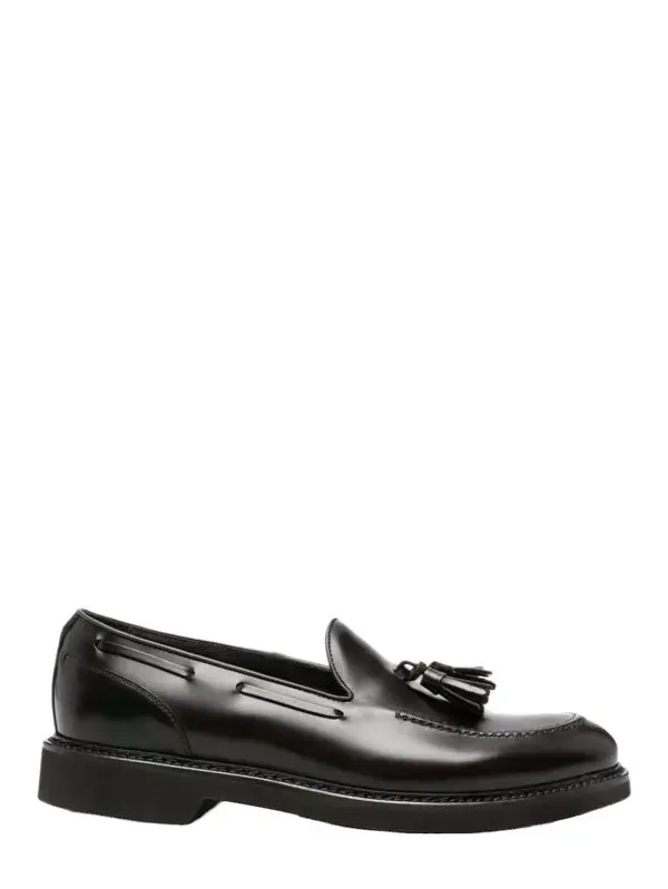 Canali Dark Tassel Detail Loafers - Brown