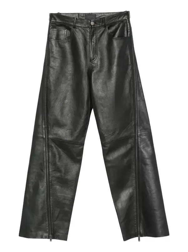 HAIKURE Leather Trousers With Belt Loops - Black