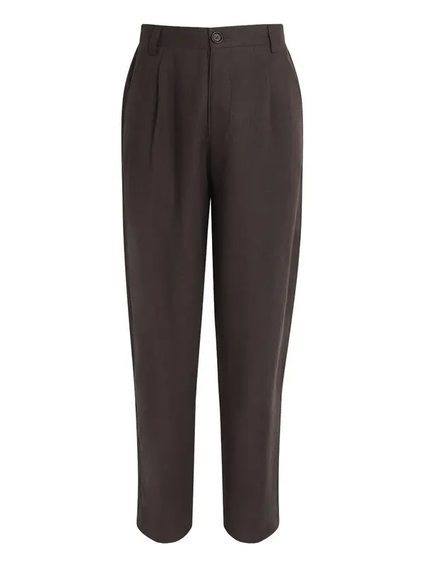 Oliver Peoples Linen-cotton Morton Pleated Trousers - Brown