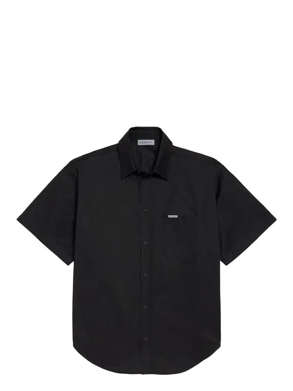 Balenciaga Cotton Workwear Short-sleeve Shirt - Black