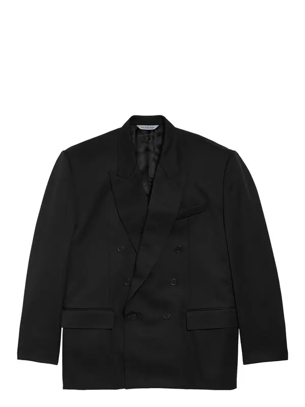 Balenciaga Wool Oversized Too Far Blazer - Black