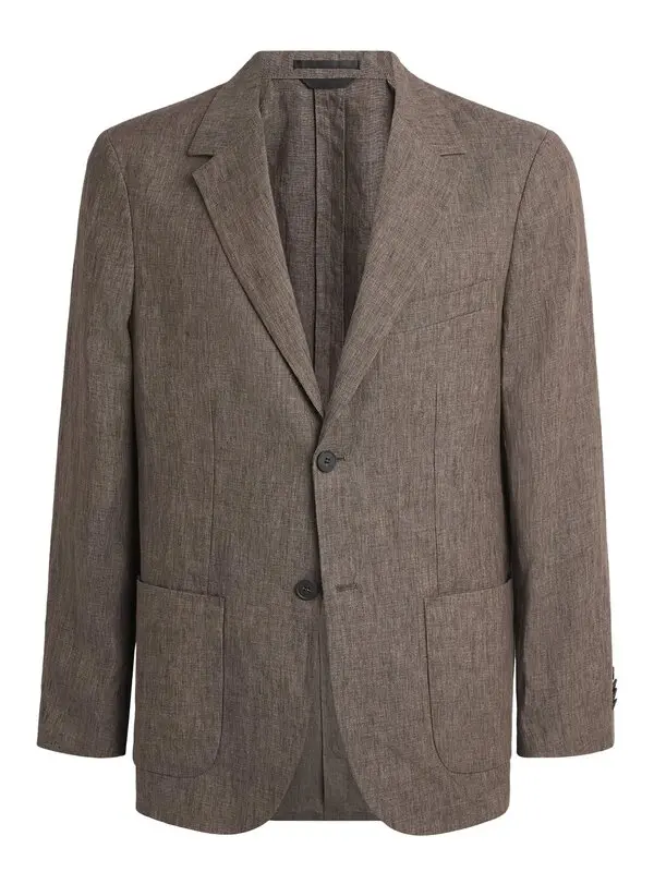 Sunspel Linen Blazer - Brown