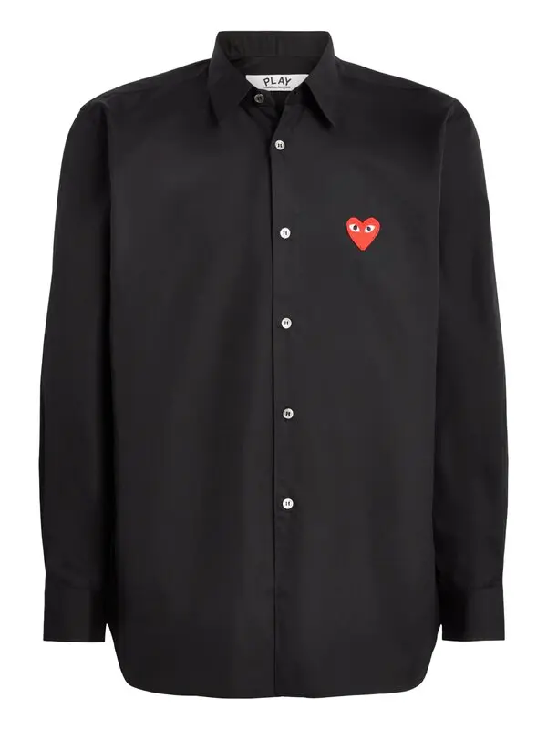 Play Comme Des Garcon Long-sleeve Heart Shirt - Black