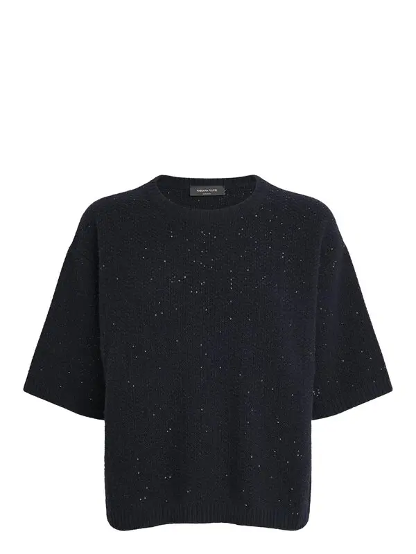 Fabiana Filippi Wool-blend Sequin Sweater - Blue