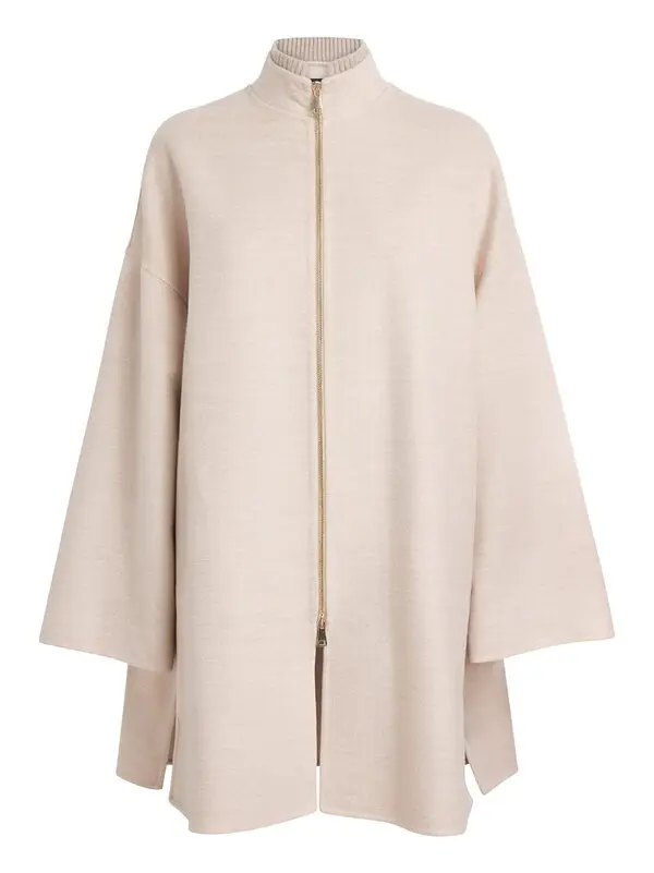 Fabiana Filippi Merino Wool Coat With Sequin Collar - Beige