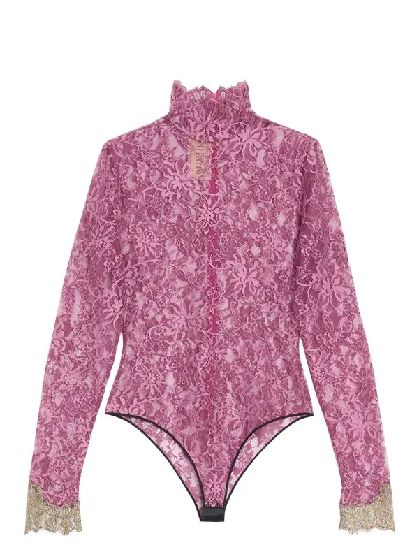 Valentino Garavani Lace Floral Bodysuit - Red