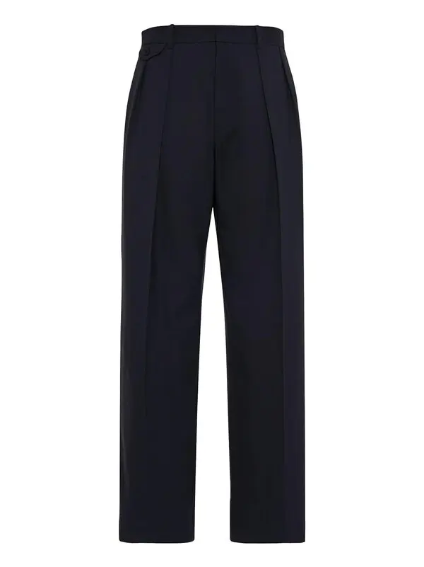 THE ROW Marcello Wool Straight Trousers - Navy