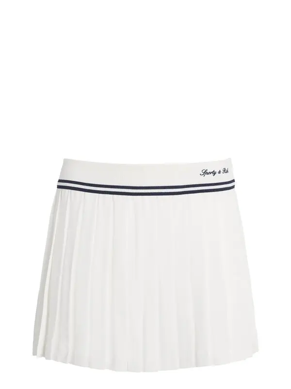SPORTY & RICH Abigail Pleated Mini Skirt - Ivory
