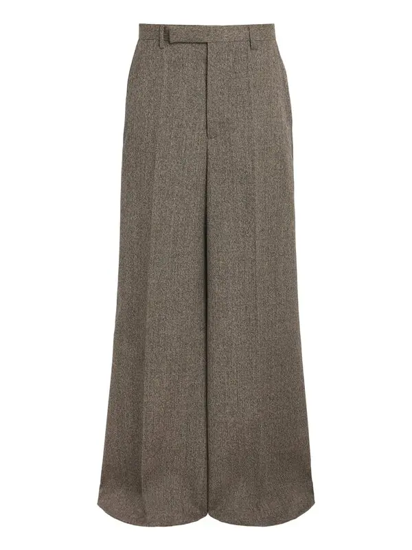 Rick Owens Wool Wide-leg Trousers - Black