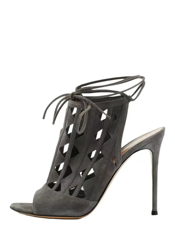 GIANVITO ROSSI Maxine Cut-out Heeled Sandals - Grey