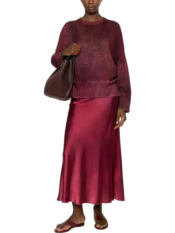 Avant Toi Elasticated Waist Midi Skirt - Red