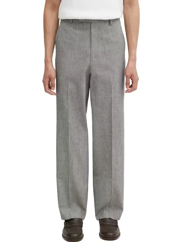 Visvim Houndstooth Pattern Pressed-crease Trousers - Grey